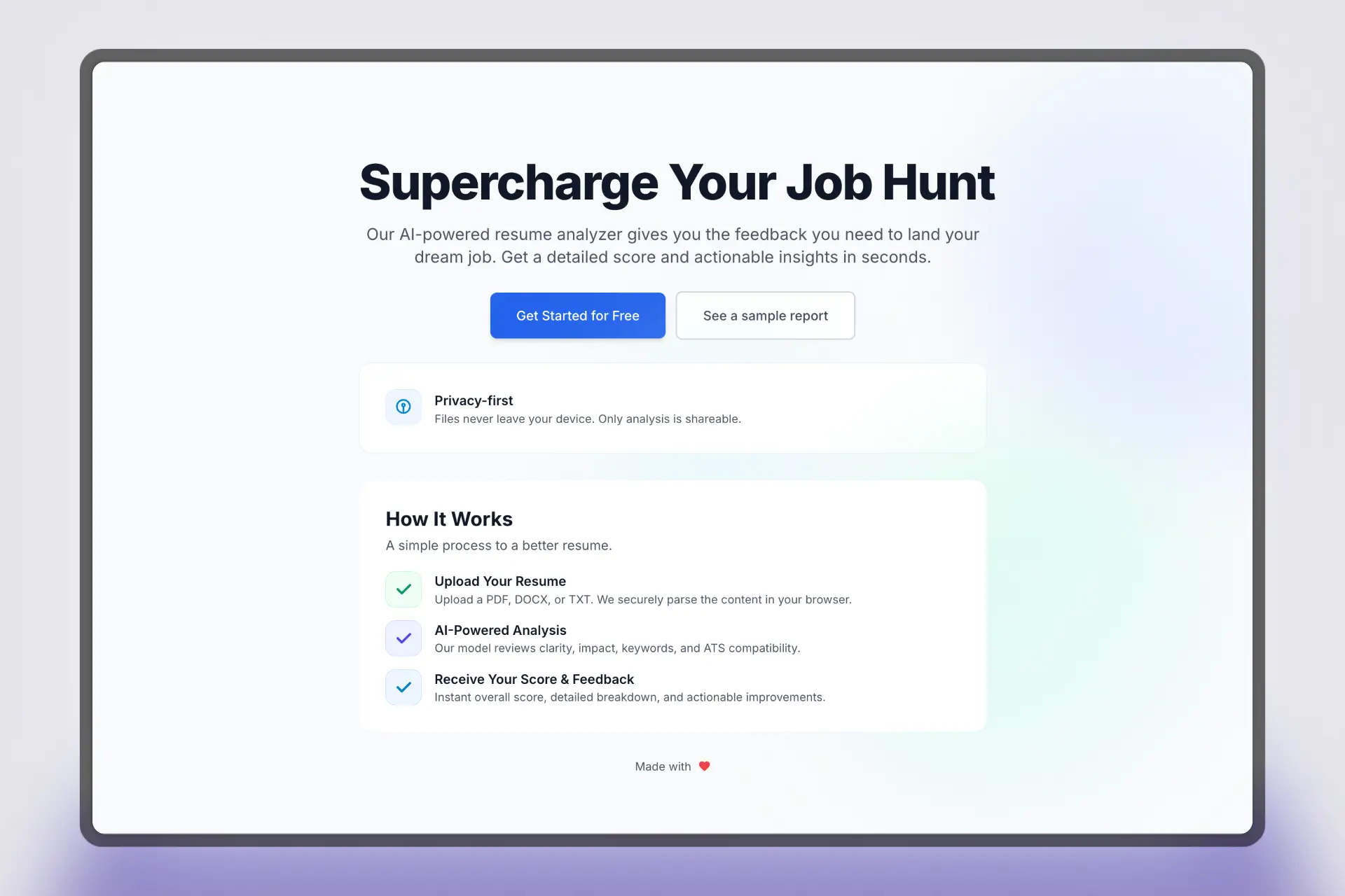 CVScore - Free AI Resume Analyzer & ATS Optimization Tool